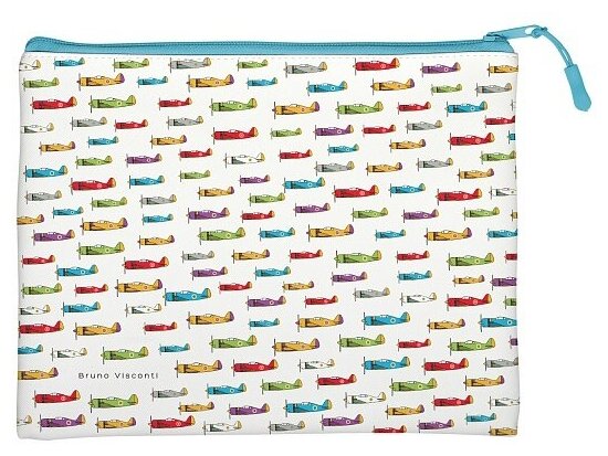 Папка на молнии Bruno Visconti "самолетики", Ф. А5+. 26СМ х 20СМ