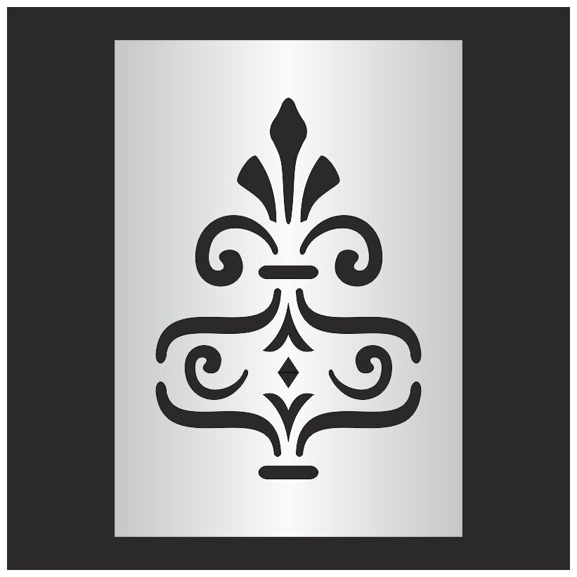 Трафарет "Дамаск" Тип 4 210х300 мм прозрачный из пластика 0,3 мм ПолиЦентр