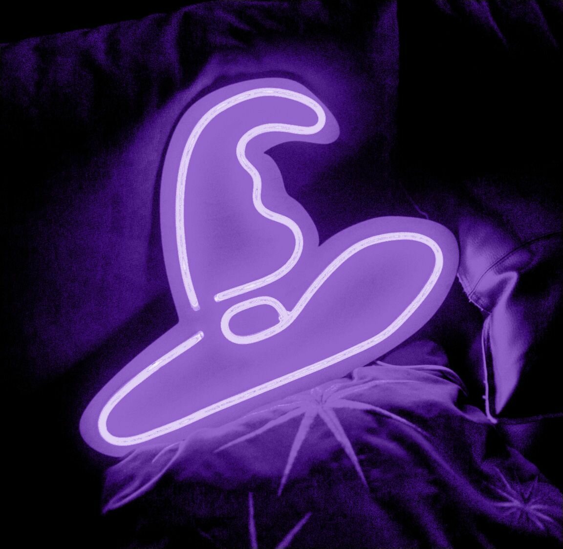 Неоновый светильник Шляпка, 40х40 см, фиолетовый