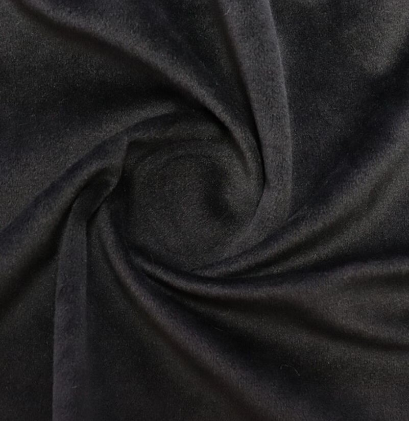 Искусственный мех вельбоа. Цвет черный. Готовый отрез 1*1,5 м.