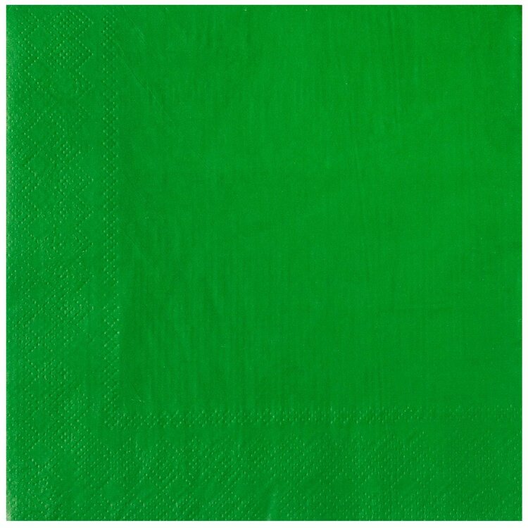 Салфетка зеленая, 33 см, 12 штук