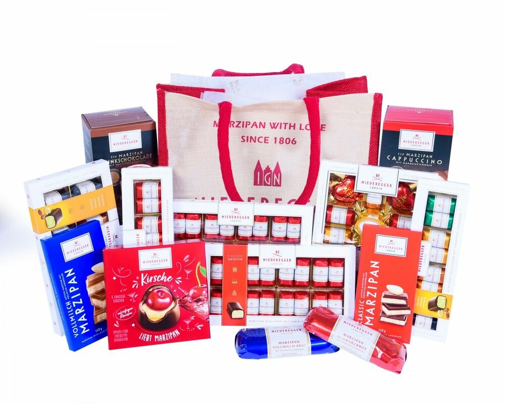 Сюрприз-бокс с товарами из марципана Niederegger Deluxe Large Tote Hamper