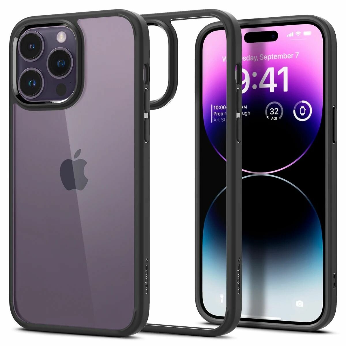 Чехол Spigen на Apple iPhone 14 Pro (ACS04961) Ultra Hybrid / Спиген чехол для Айфон 14 Про накладка, противоударный, с защитой камеры, черный