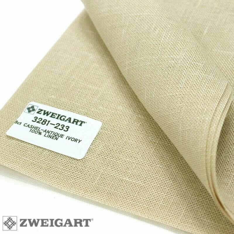 Канва Zweigart Cashel 28ct. 35х25 см. (цвет: 233 античная слоновая кость)