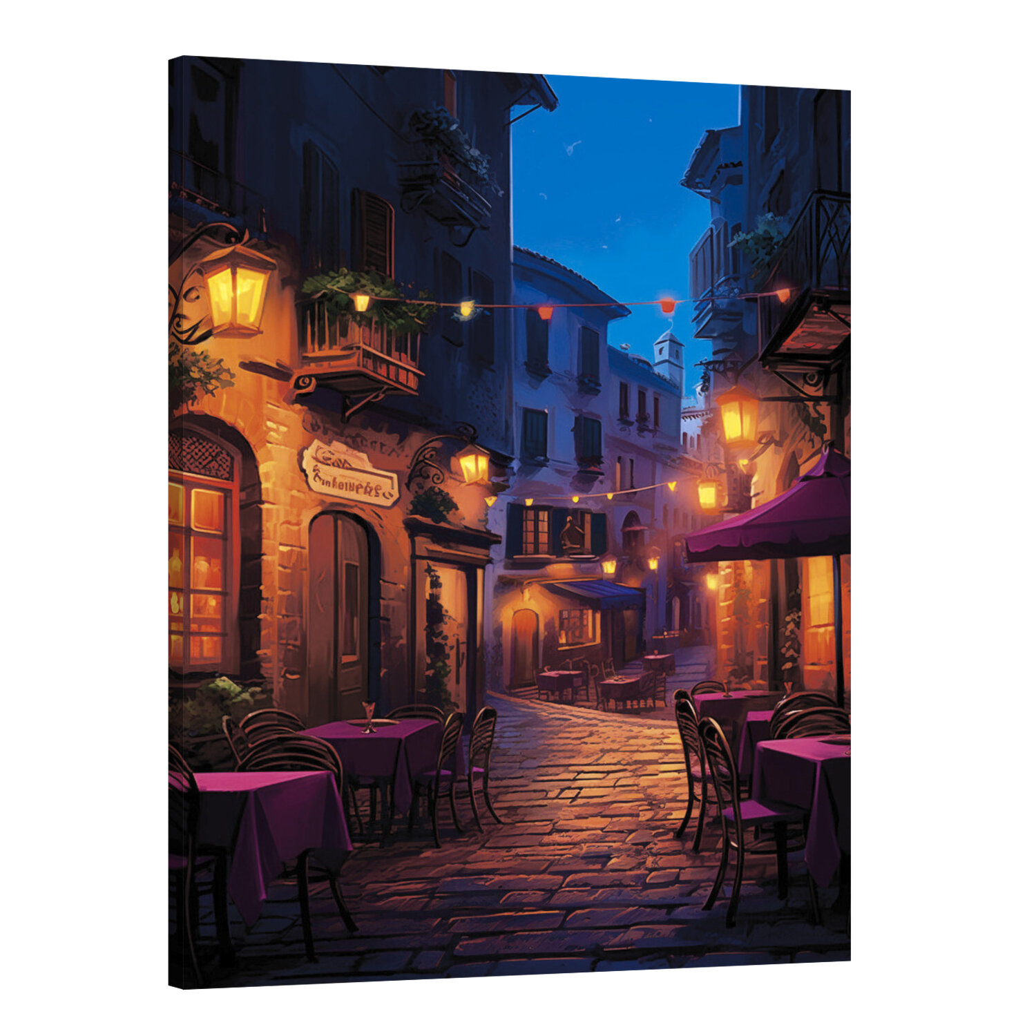 Интерьерная картина 50х70 "Италия: улочки и кафе"