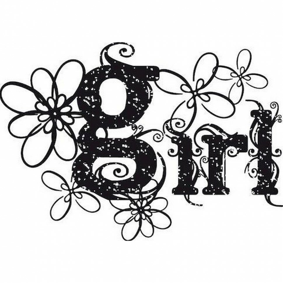 Stamperia WTB019 Деревянный штамп "Надпись Girl", 7.5 x 6.3 см