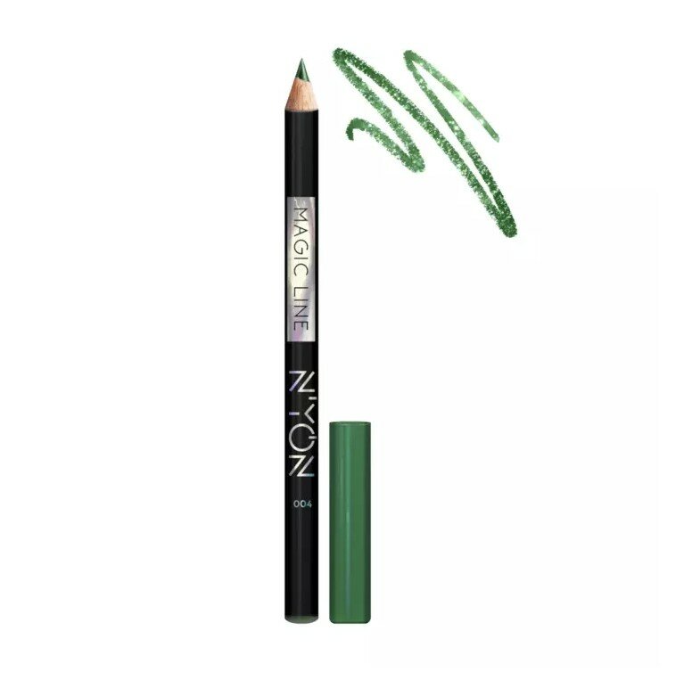Карандаш для глаз N'YON "Magic Line", зеленый, стойкий, твердый, для всех типов кожи, тон 004