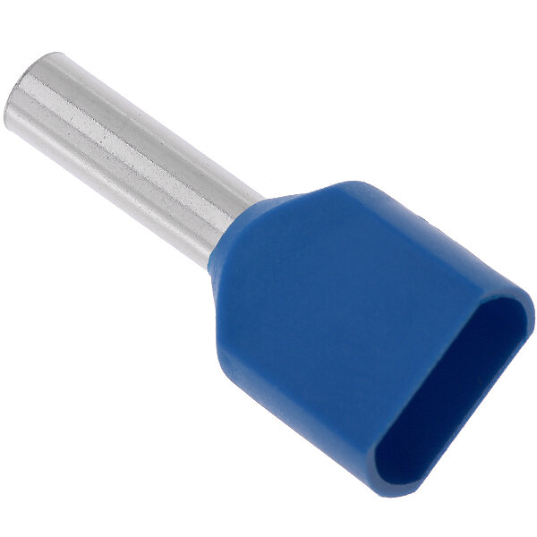 Наконечник 79468 НШВИ (2) 2,5-10 медный 2,5мм2 втулочный изолированный на 2 провода, ПВХ (КВТ) (400 шт. в наборе)