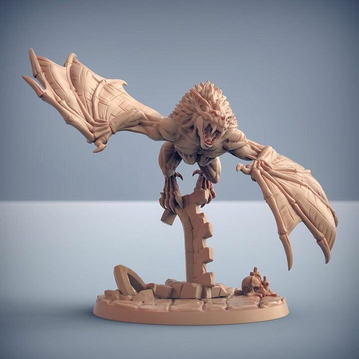 Варгульф (75мм) Crypt Flayers (Могильные летун). Вампир SOULBLIGHT GRAVELORDS стрига-упырь, кровосос Flesh-Eater Courts миниатюра для DnD (ДнД) и других Настольных игр (НРИ или РПГ), фентези тематика