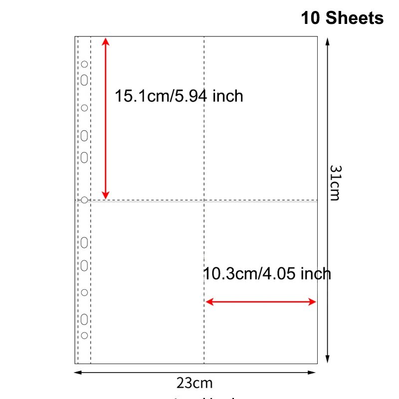 Прозрачный альбом для фотокарт 10 листов New A4 4 Pockets