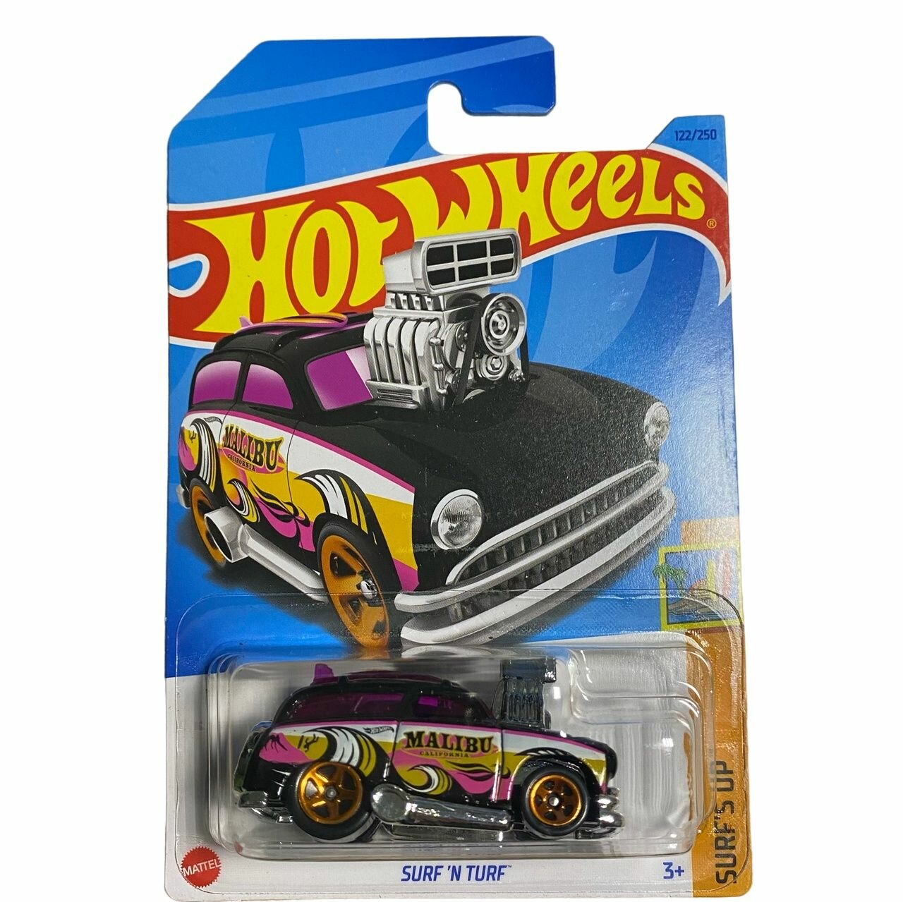 Hot Wheels металлическая машинка, коллекционная в масштабе 1:64 SURFN TURF (Черный)