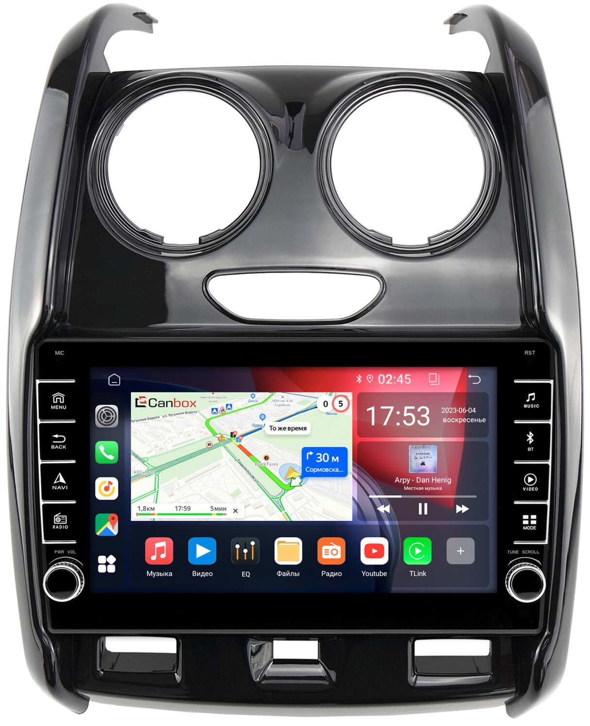 Штатная магнитола Canbox BGT9-RE046N для Renault Duster 2015-2021 (глянцевая) 2/32 Android 10 (IPS, DSP, CarPlay)