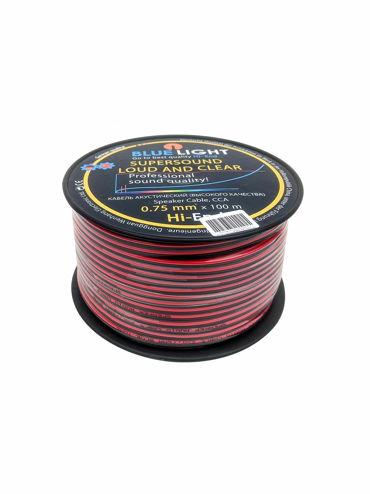 Акустические провода (красный/чёрный) 2*0,75 (24/0,20*2С - 100 м) Германия (26614)