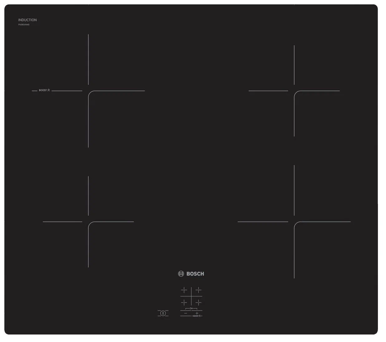 Индукционная варочная поверхность Bosch Serie 2 PUG61KAA5E черный