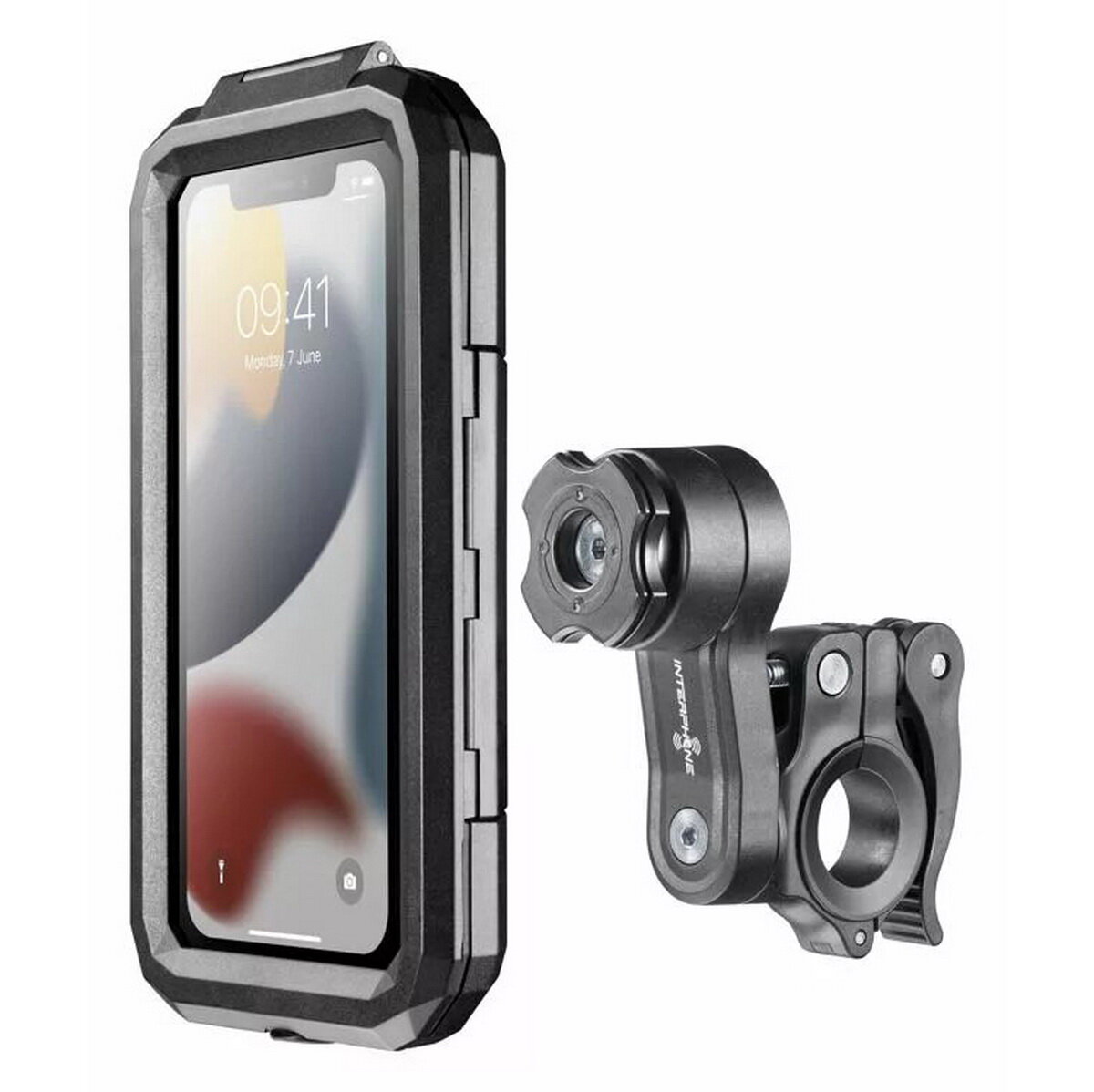 INTERPHONE Держатель для смартфона на руль мотоцикла и велосипеда с диагональю до 6,5 дюймов с креплением на руль QIKLOX (в комплекте)