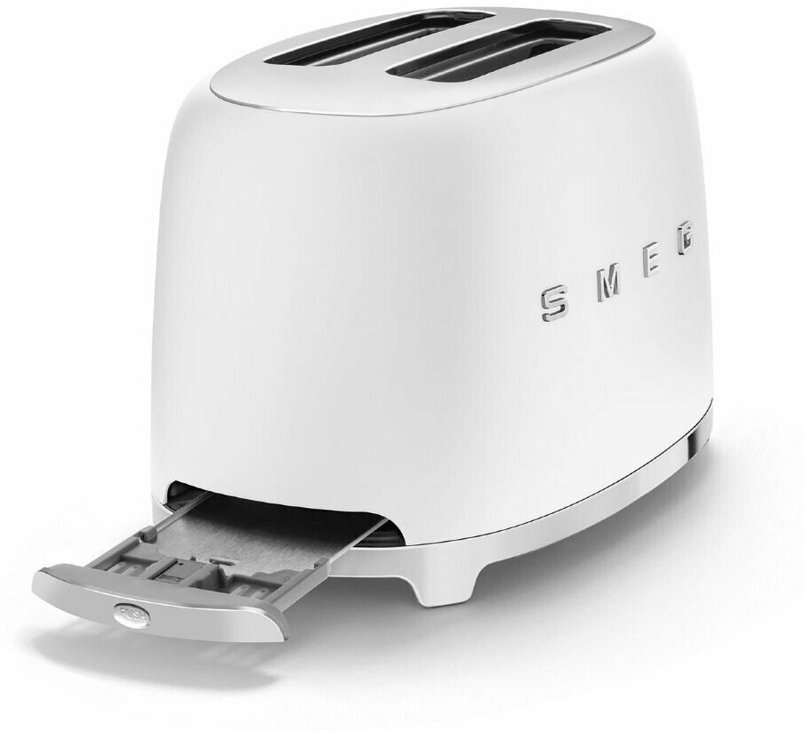 Тостер Smeg TSF01WHMEU, 950 Вт, 6 уровней поджаривания, белый матовый — фото 1