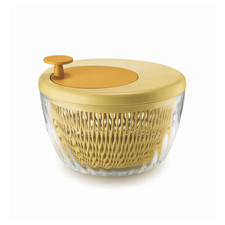 Сушилка для салата Guzzini Twist&Dry 26,5 см, желтая, премиум качество