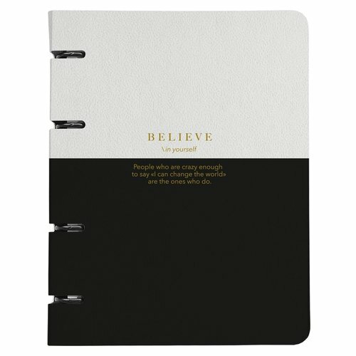 Тетрадь общая Be Smart Believe, 163х212 мм, 120л, клетка, кольцевой механизм, картон, айвори полоса