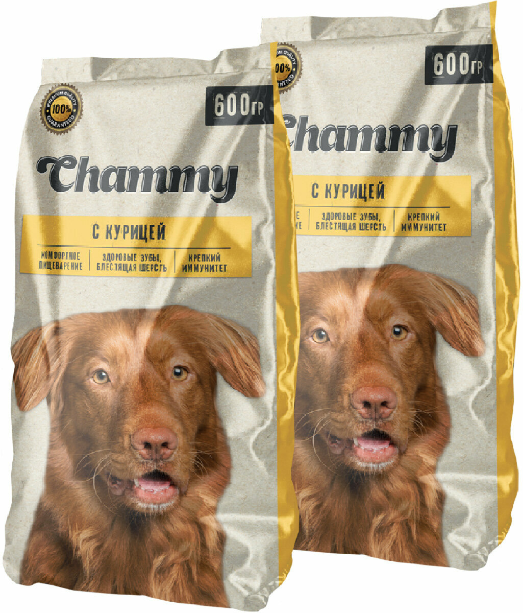 CHAMMY для взрослых собак маленьких пород с курицей (0,6 + 0,6 кг)