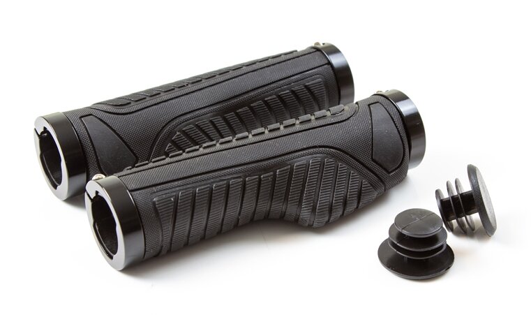 Ручки . CE312 на руль 3-196 эргономичные 132мм с 2 фиксат. с дополнительным комфорт. для ладони, черные CLARKS