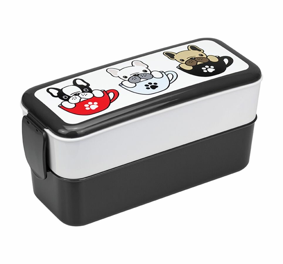 Контейнер для обеда (0,5+0,5л) бульдоги