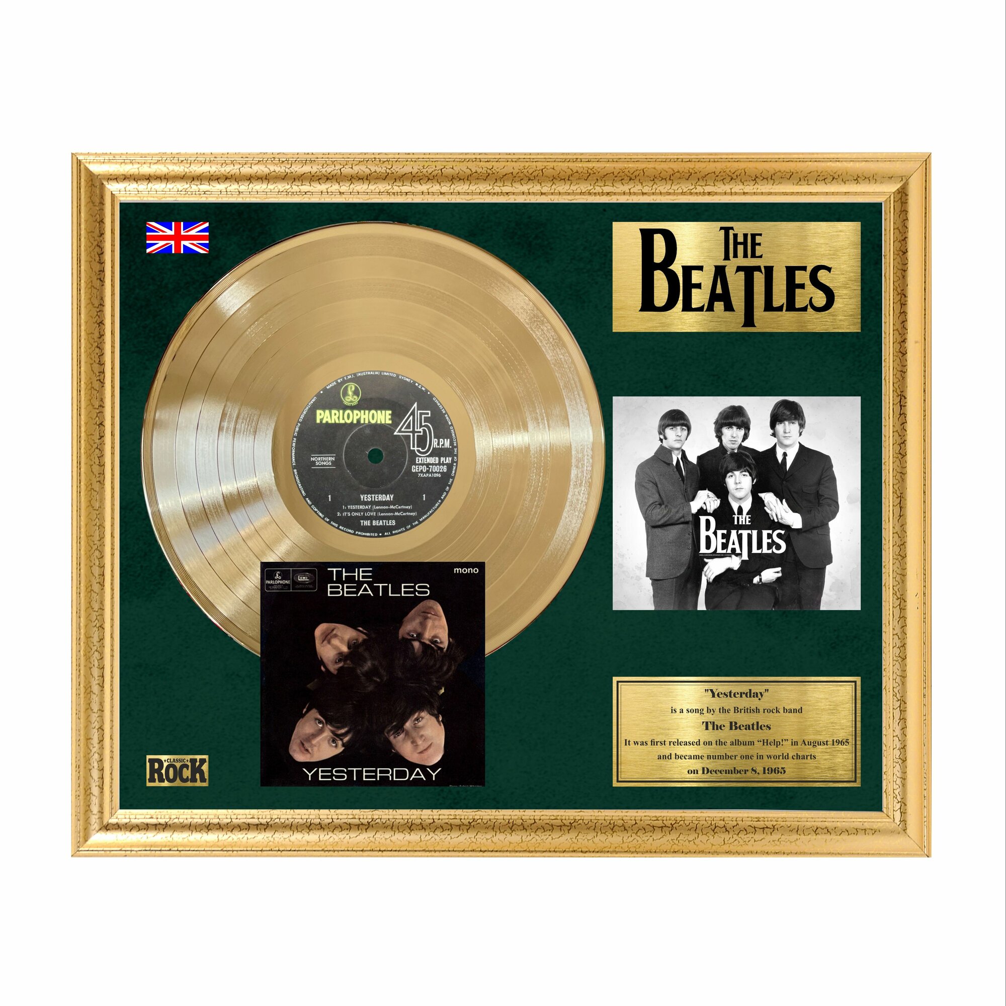 Золотая виниловая пластинка The Beatles Yesterday