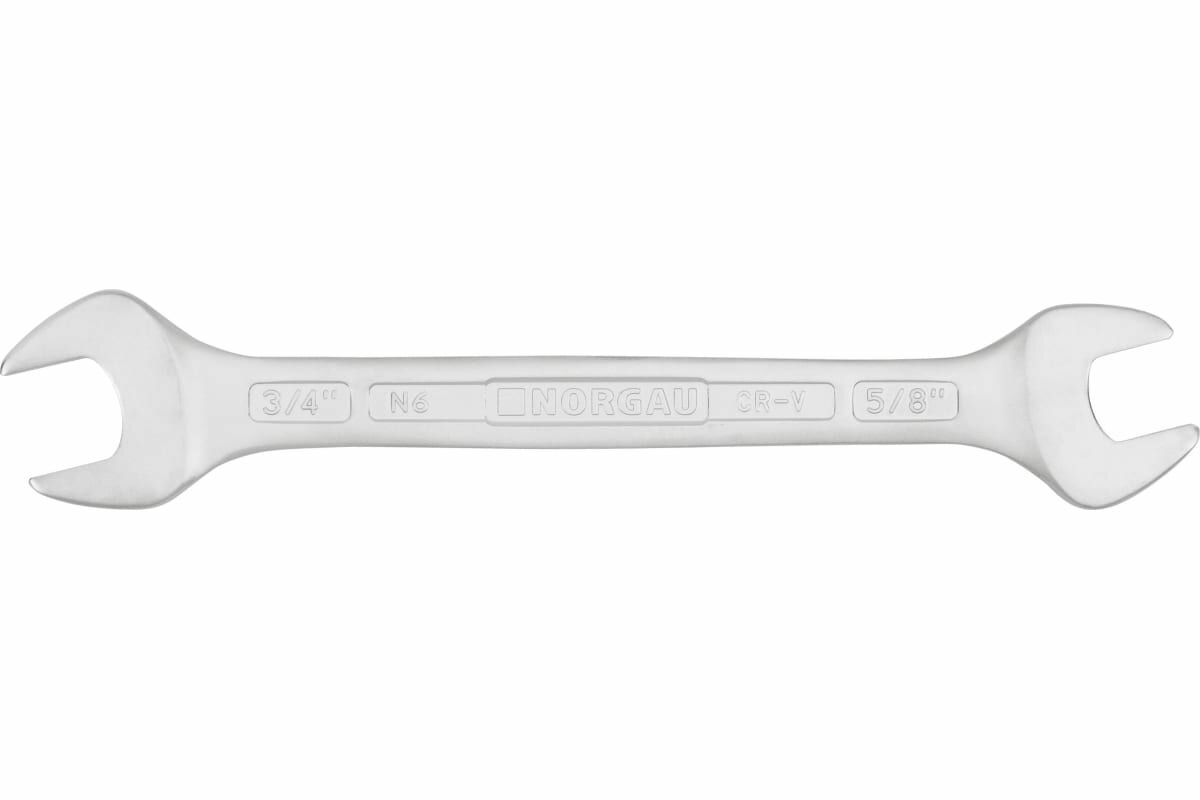 Гаечный ключ дюймовый рожковый NORGAU Industrial двусторонний, 5/8x3/4, HРM High precision machining