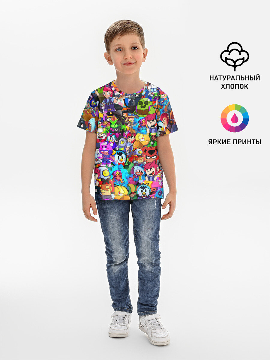 Футболка хлопковая детская BRAWL STATS ВСЕ ПЕРСОНАЖИ