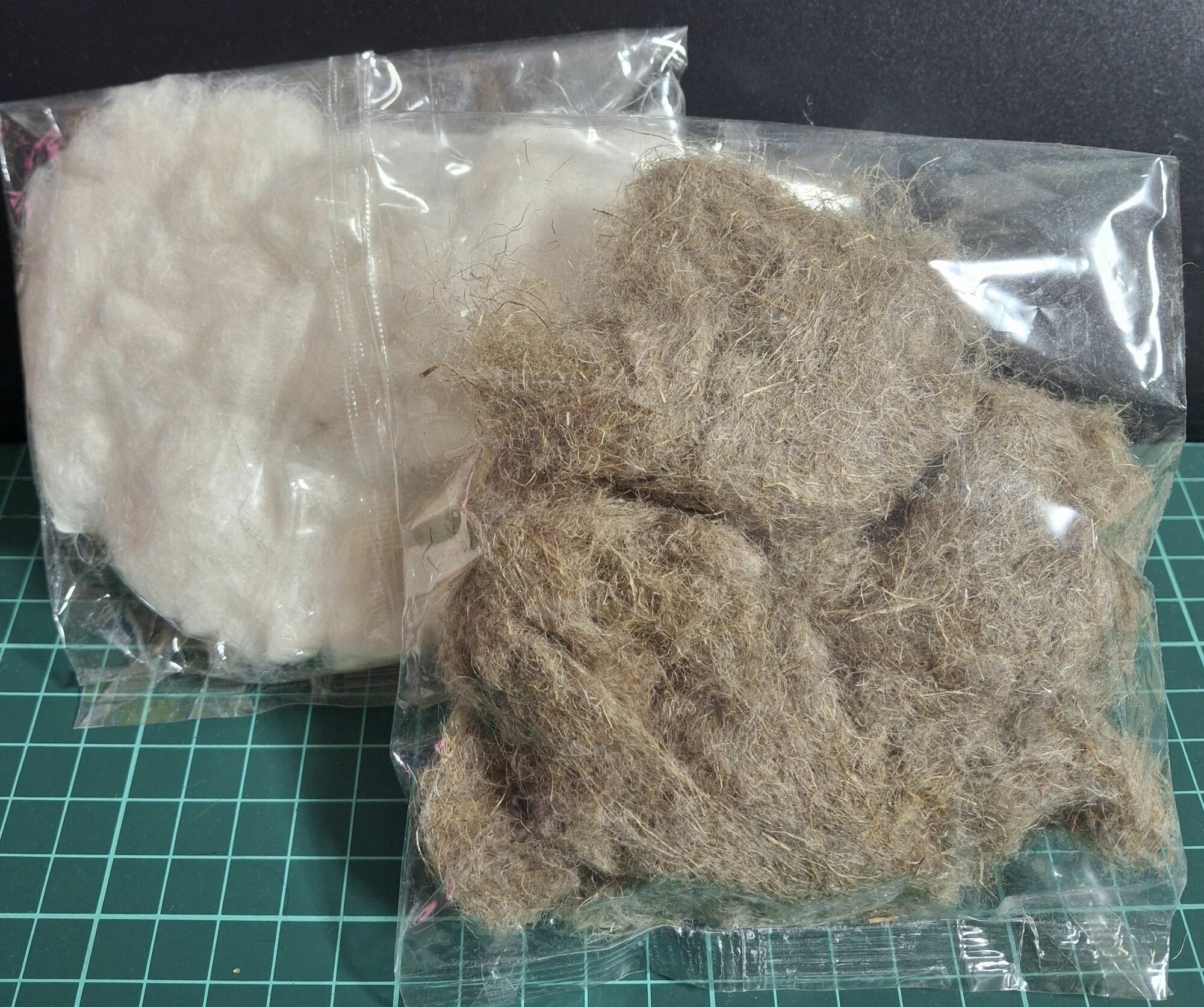 Набор - котонин льна - 2 уп. по 10 г, отбеленный и неотбеленный (натуральный)