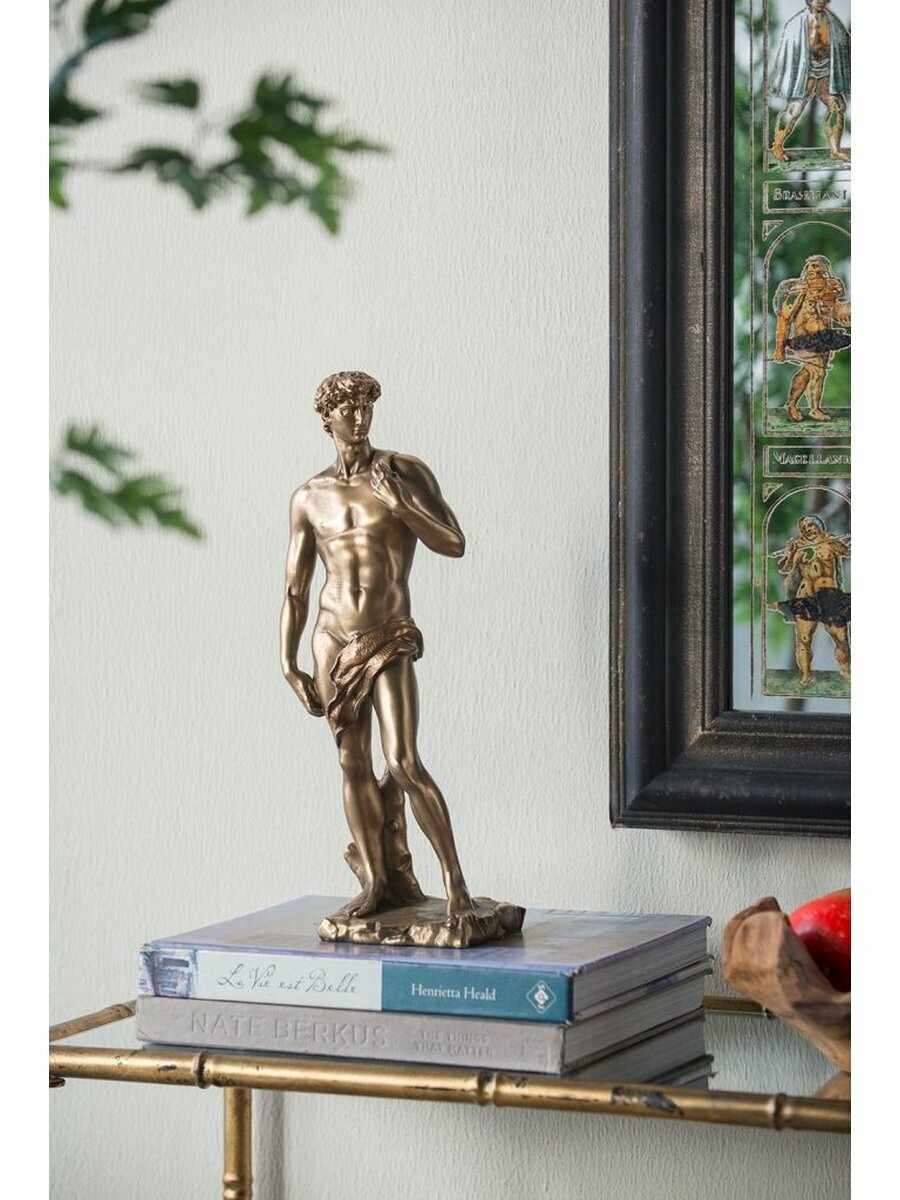 EL78976 Фигурка Давид 15х11х35см, Полисмолы, золотистый, Glasar