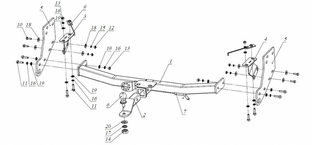 Фаркоп с элект. Smart, на Isuzu D-Max FA 0996-E (с 2012 г. в.) (паспорт и сертификат в комплекте) Бизон