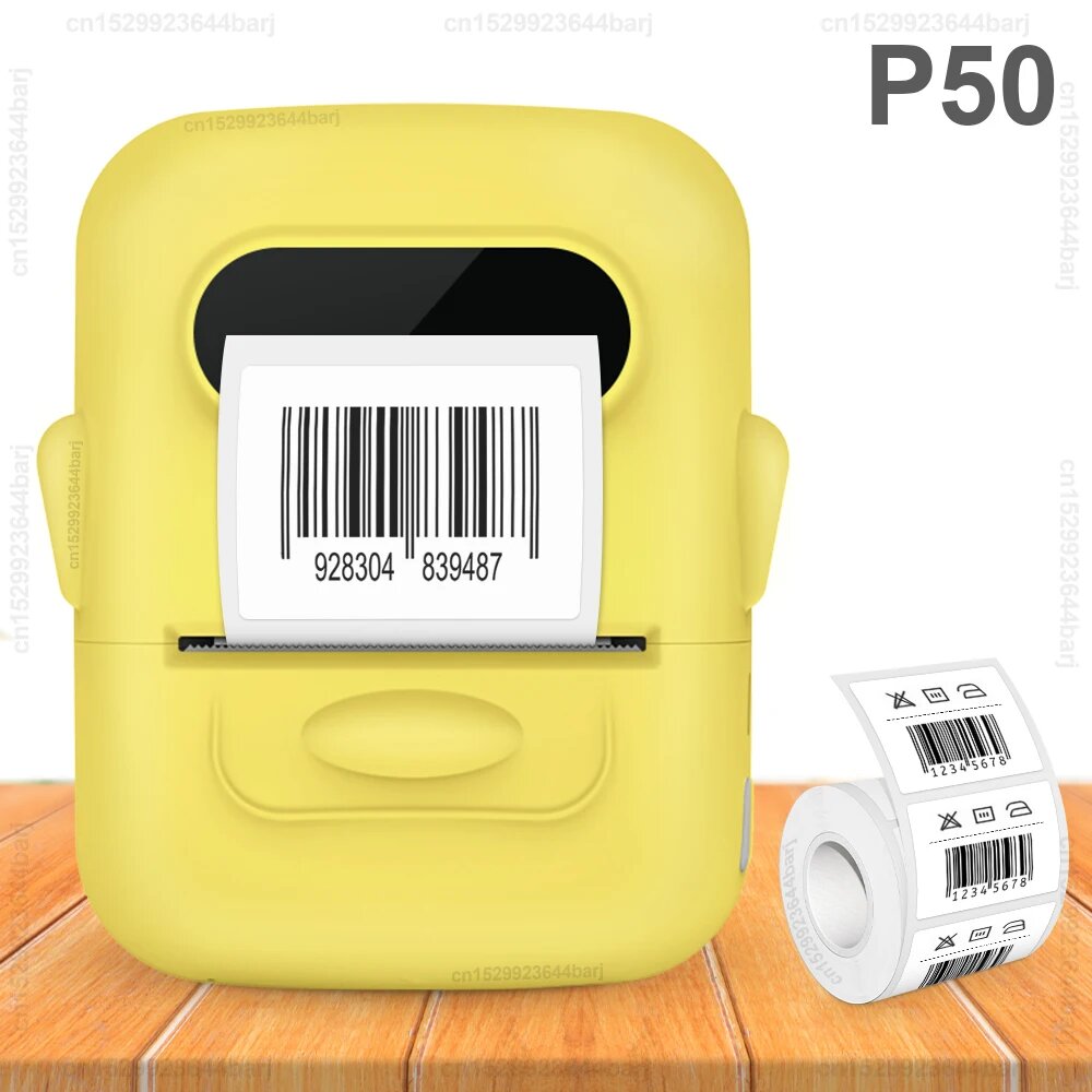 Ecowell P50 Беспроводной Термопринтер Этикеток Yellow Printer