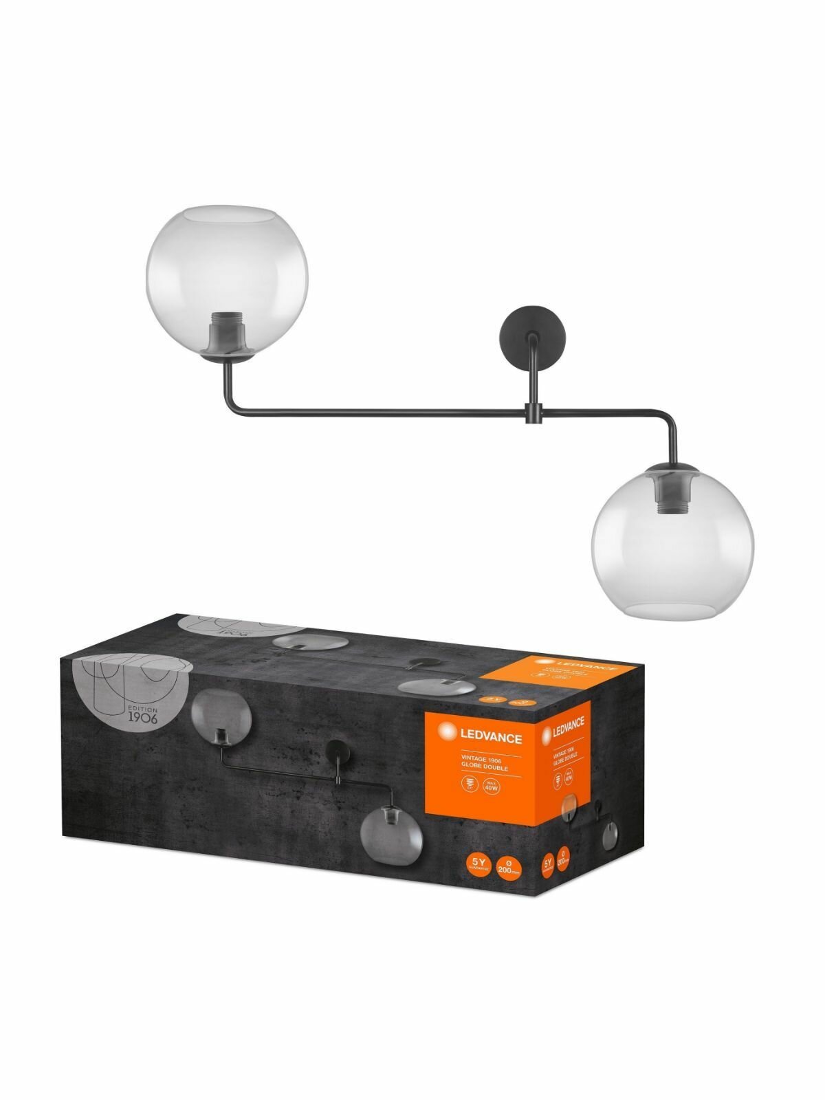 Подвесной светильник LEDVANCE Vintage 1906 Globe Double дымчато-серый (без лампы)