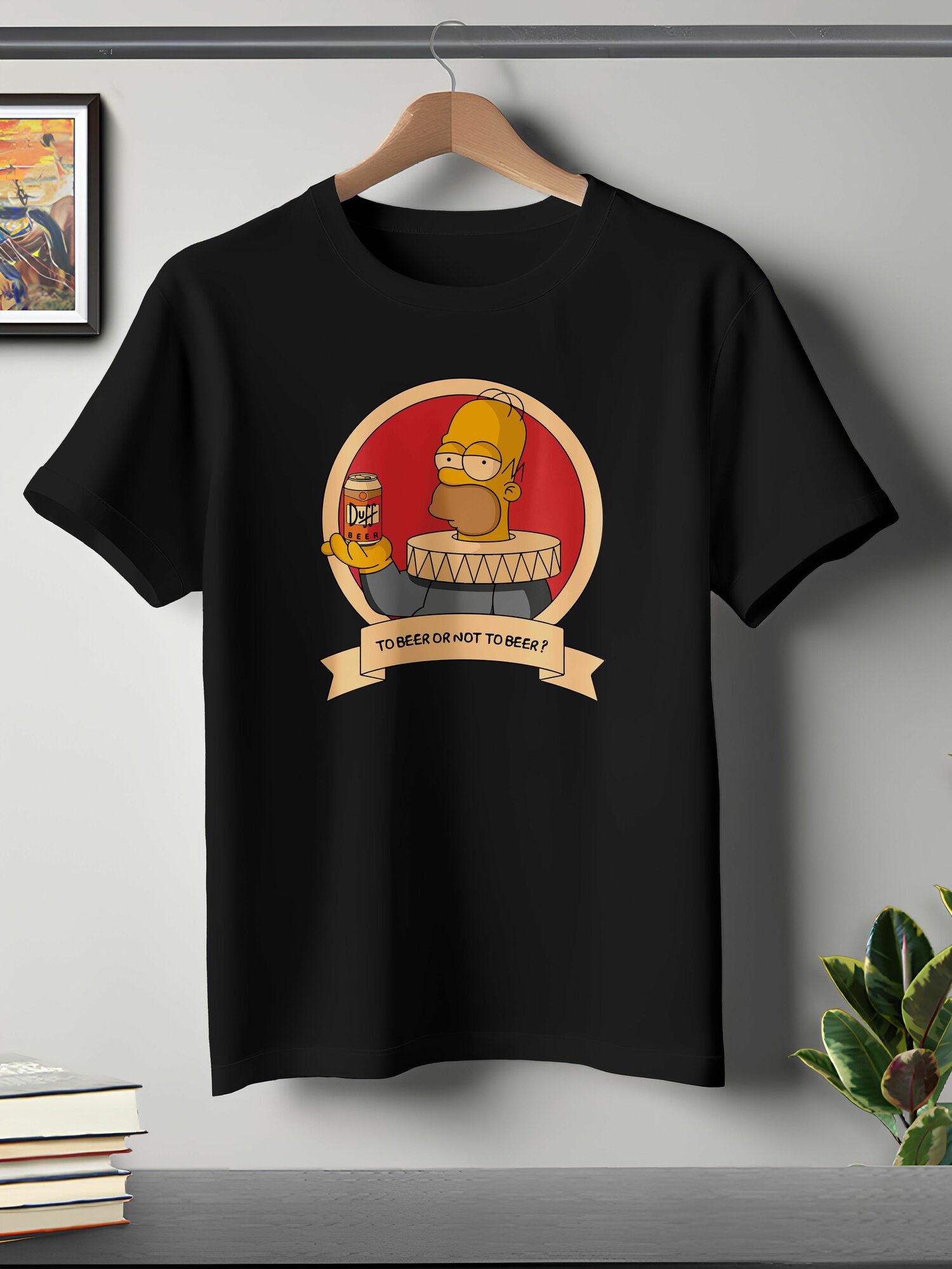 Футболка ONEQ унисекс 48-50 (L) размер с принтом To beer or not to beer, черная