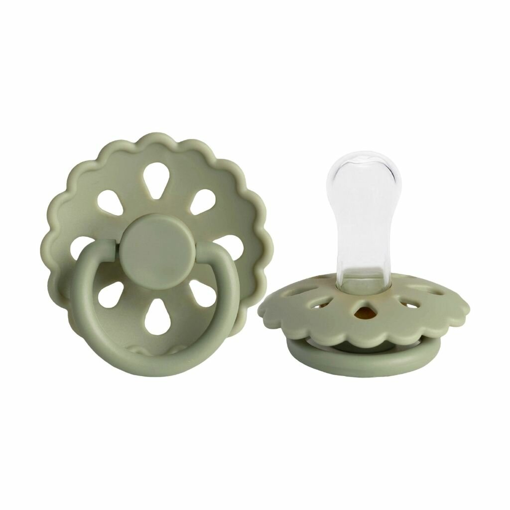 Детская пустышка в форме цветка-светло-зеленый S
