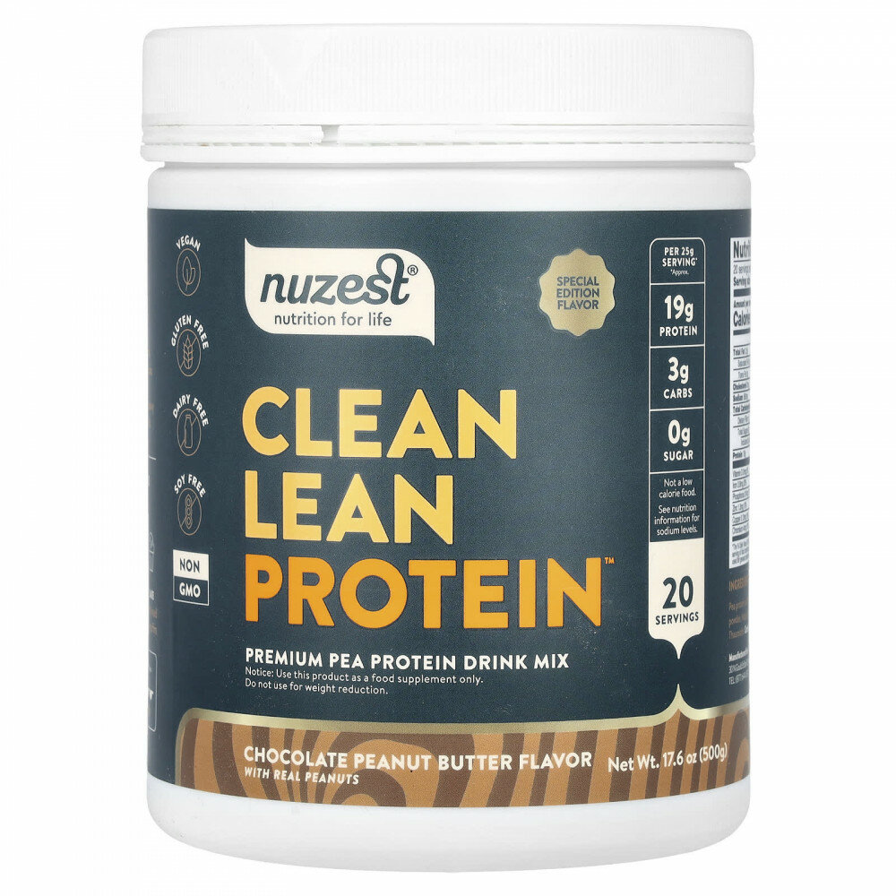 Nuzest, Clean Lean Protein, шоколадно-арахисовая паста, 500 г (17,6 унции)