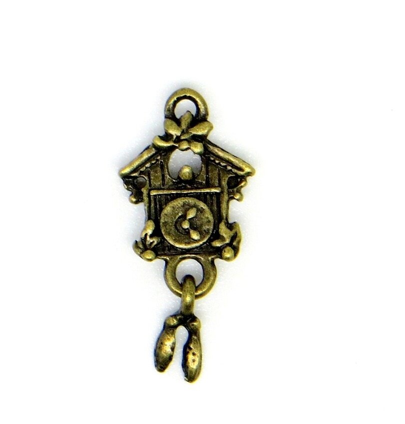 Набор шармов для рукоделия Рукоделие металлические, Часы с кукушкой, 25х10 мм