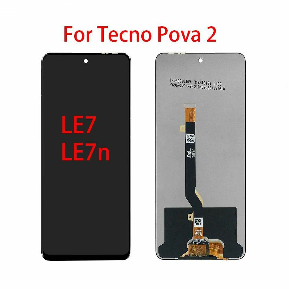 Дисплей для Tecno Pova 2 (LE7, LE7n) Дисплей для в сборе с тачскрином Чёрный