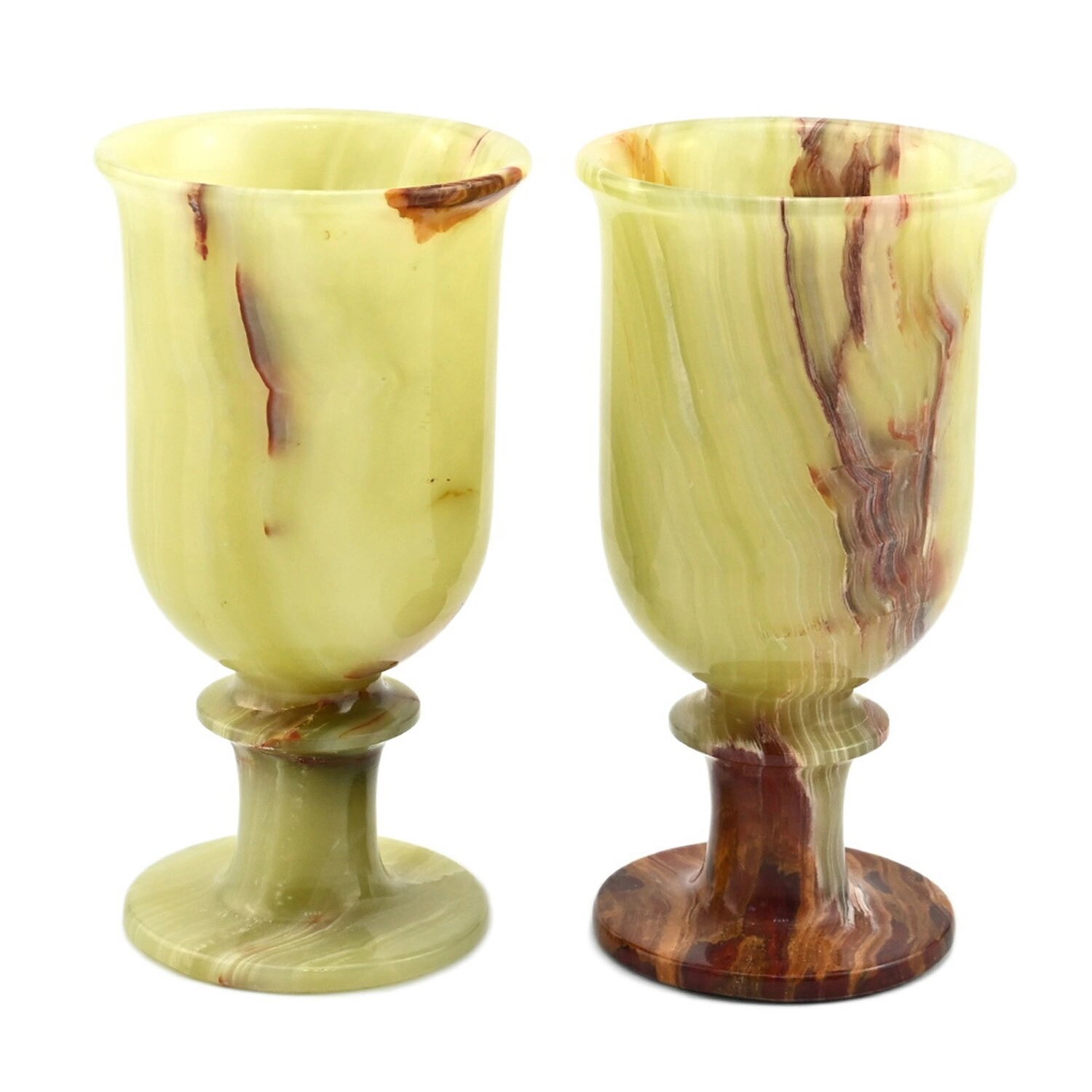 Бокалы подарочные 170 мл из оникса 2 шт (75*75*145мм) в бархатной упаковке .