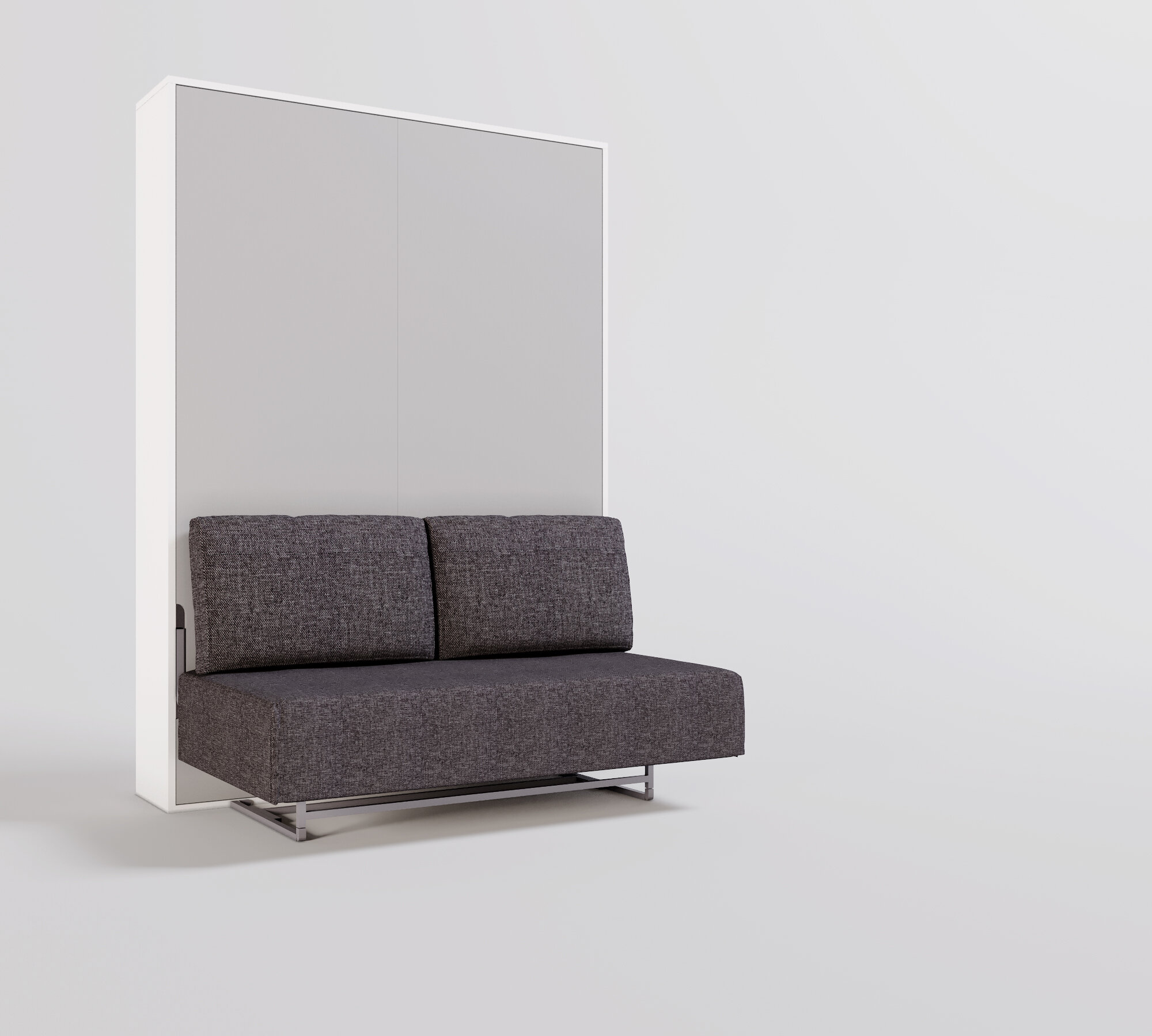 Шкаф кровать-трансформер с диваном и изголовьем Ergoroom Летто Пуф 1600 Лайт Тренд