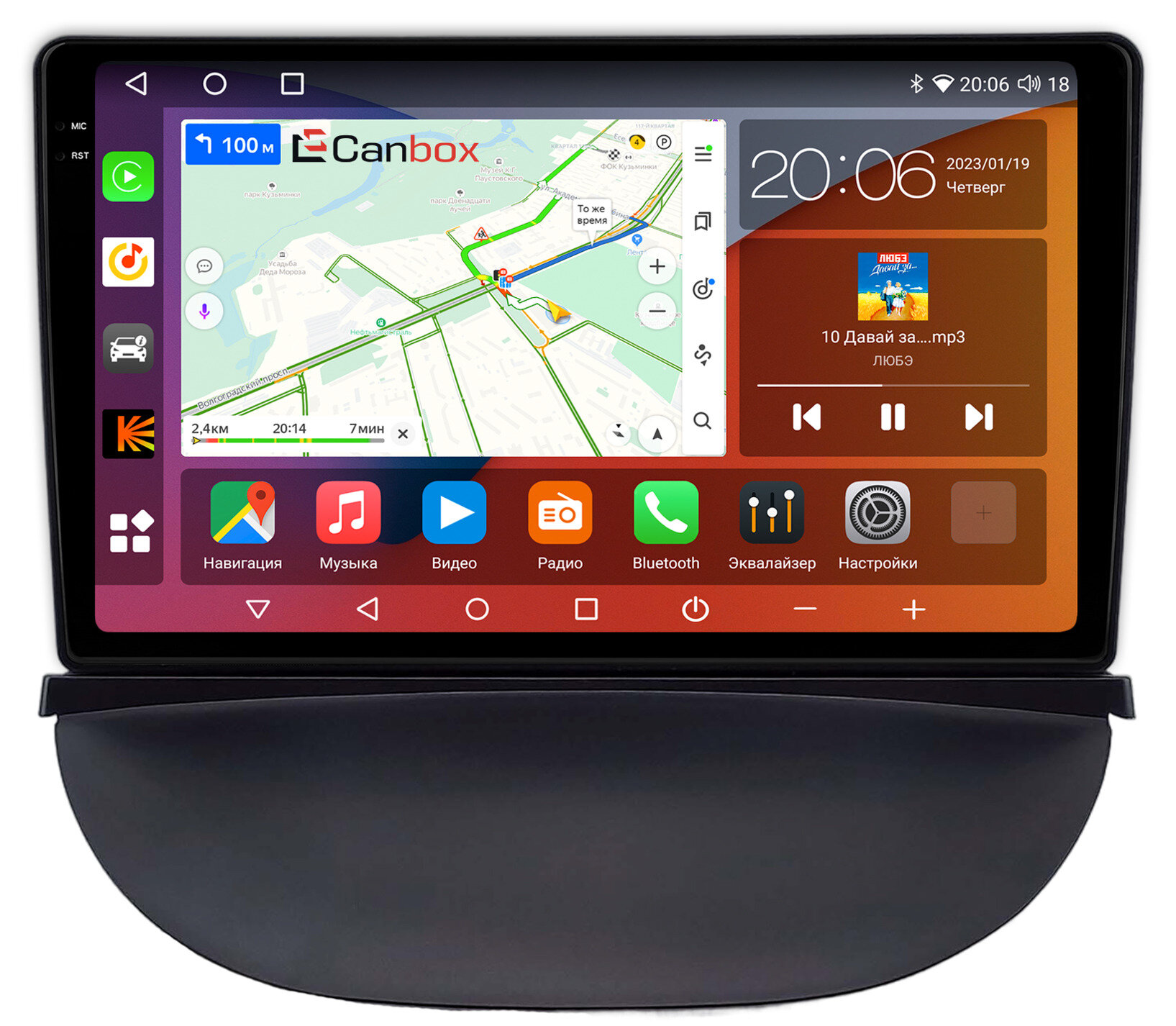 Штатная магнитола Renault Symbol 2 2008-2012 Canbox EVO 2K 5814-9-2276 на Android 14 (4G-SIM, 4/64, DSP, QLed, AI, 360)