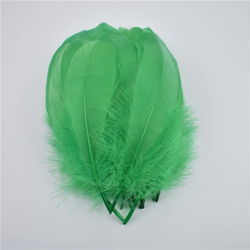 Изумрудные перья гусиные FlyReal, 20 шт, 12-18 см