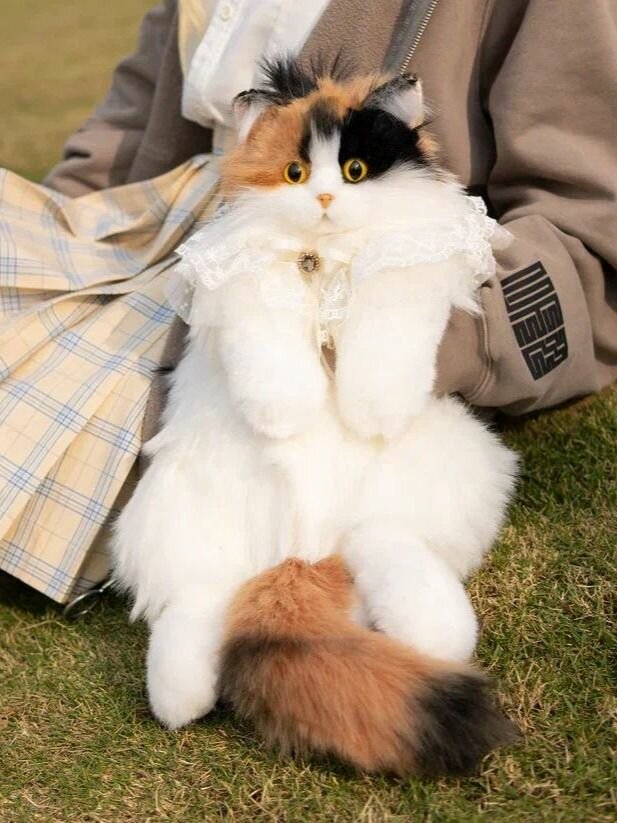 Рюкзак-игрушка Chongker "Рыжий кот", для девочек, регулируемые лямки, застежка молния