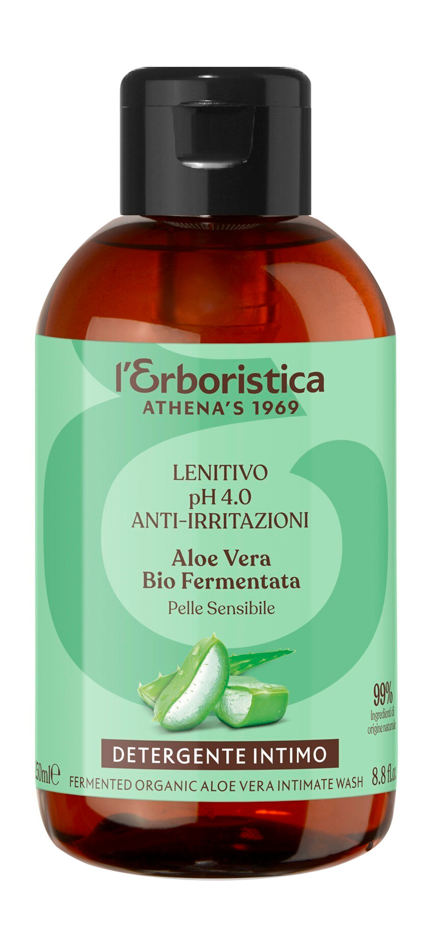 L'ERBORISTICA Гель Fermented Organic Алоэ Вера для интимной гигиены унисекс, 250 мл