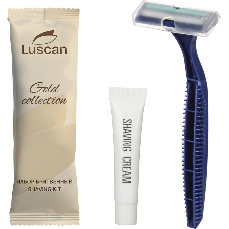 Набор для бритья Luscan "Gold Collection", крем, станок, флоупак, 200 шт