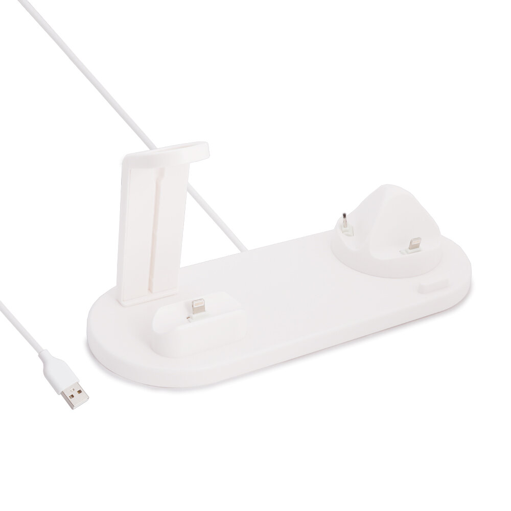 Док станция для смартфона, смарт-часов и наушников, 3в1, белый