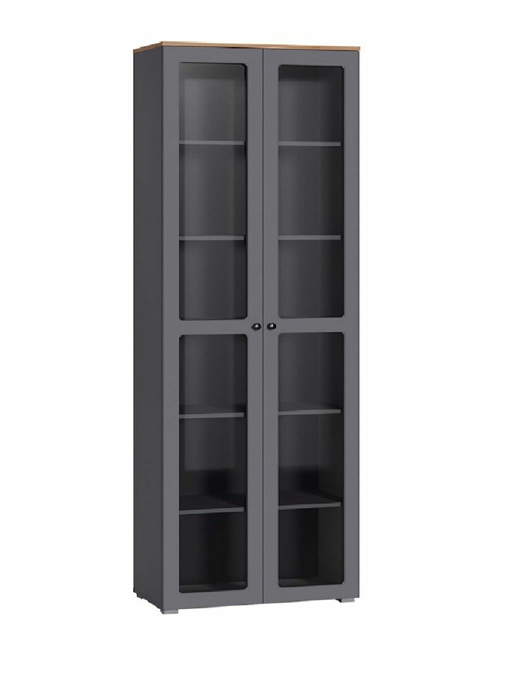 Шкаф-витрина Остин 16.394.02 Графит 80х42х230 см