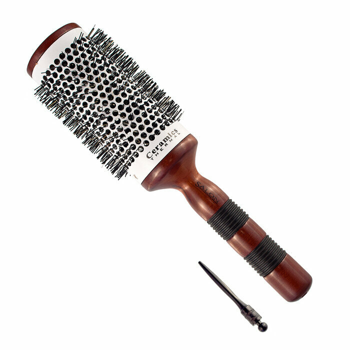 Термобрашинг Salon Professional M5255LCCA, деревянный, керамические зубцы, термостойкие, с вставкой для отделения