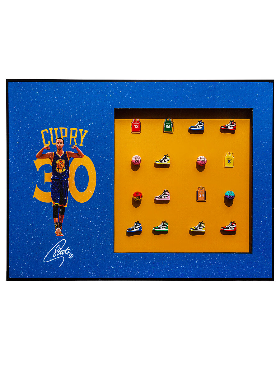 Картина на стену ручной работы "Basketball Player Curry" для дизайна интерьера 60х80 см