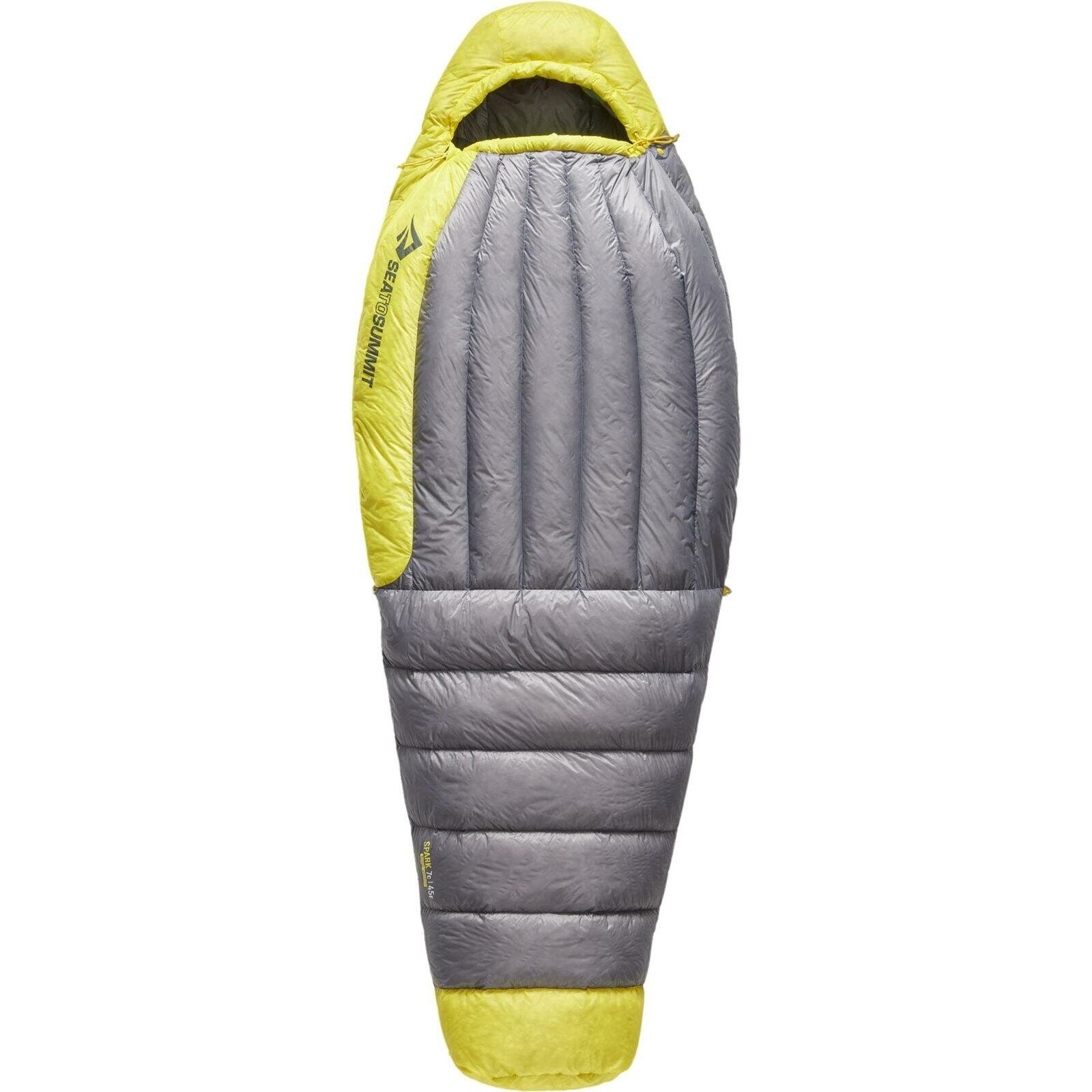 Decathlon Пуховый спальный мешок SEA TO SUMMIT Spark Women's 7 C, мумия, 1 человек, пух 850+, серый желтый